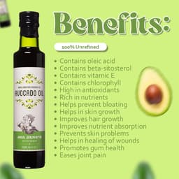 Avocado Oil – Extra Virgin Cold-Pressed Avocado Oil, 250 ml Glass Bottle