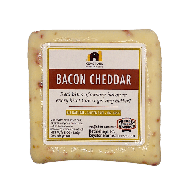 Bacon Cheddar - 5 lb. – Mild Cheddar with Real Bacon Bits, Block