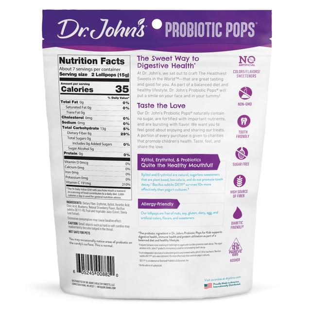 Berry Probiotic Pops Sugar‑Free Digestive Health Lollipops with 2 ...