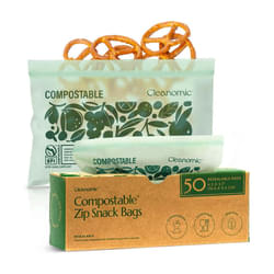 Compostable* Zip Snack Bags - (25 Eco Zip) Freezer and Leak Proof