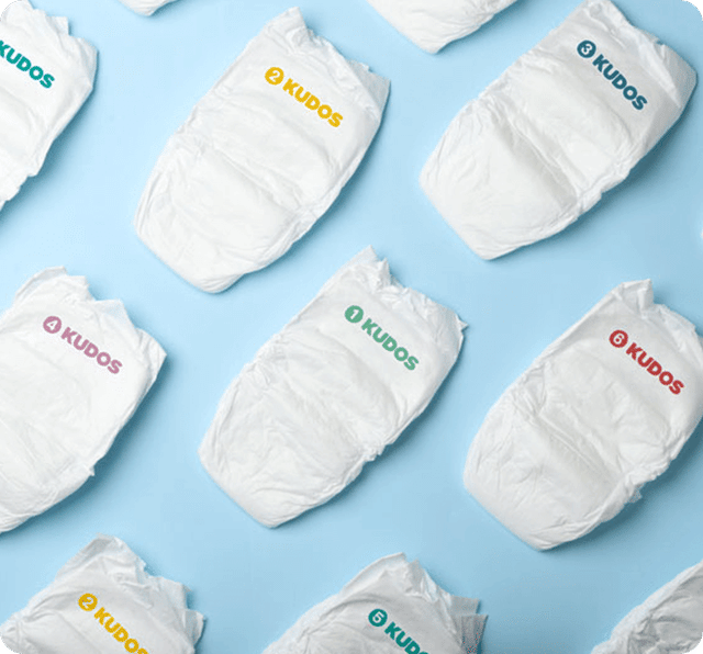 Kudos Diaper Box - One-Month Supply of 100% Cotton-Lined, Chlorine-Free ...