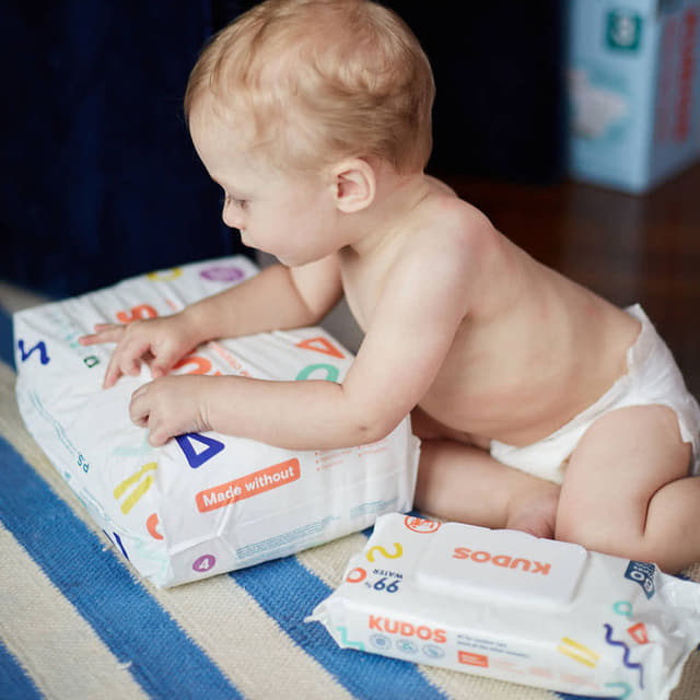 Kudos Diaper Box - One-Month Supply of 100% Cotton-Lined, Chlorine-Free ...