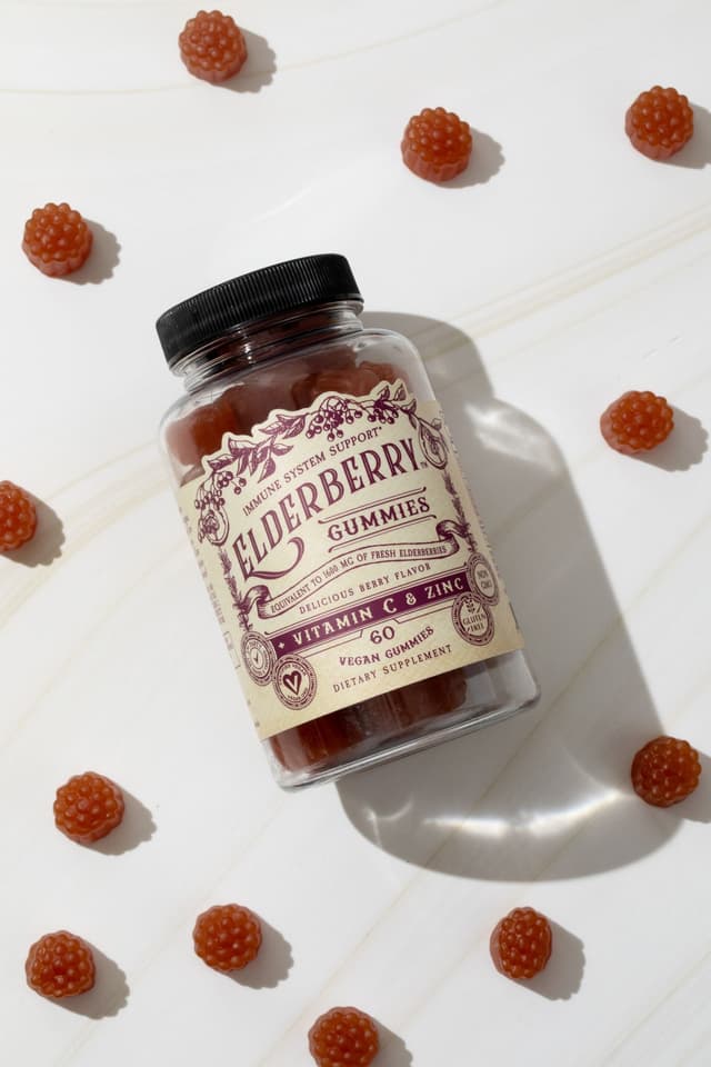 Elderberry Gummies + Vitamin C & Zinc - Immune Support Chewable Gummies ...