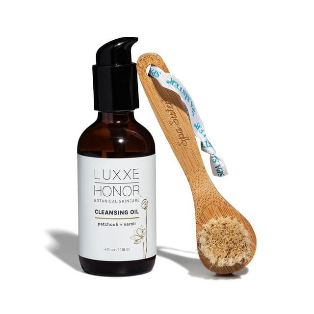 Luxxe Honor - Exfoliate & Facial Bundle: Cleanser Oil + Bamboo Brush Set