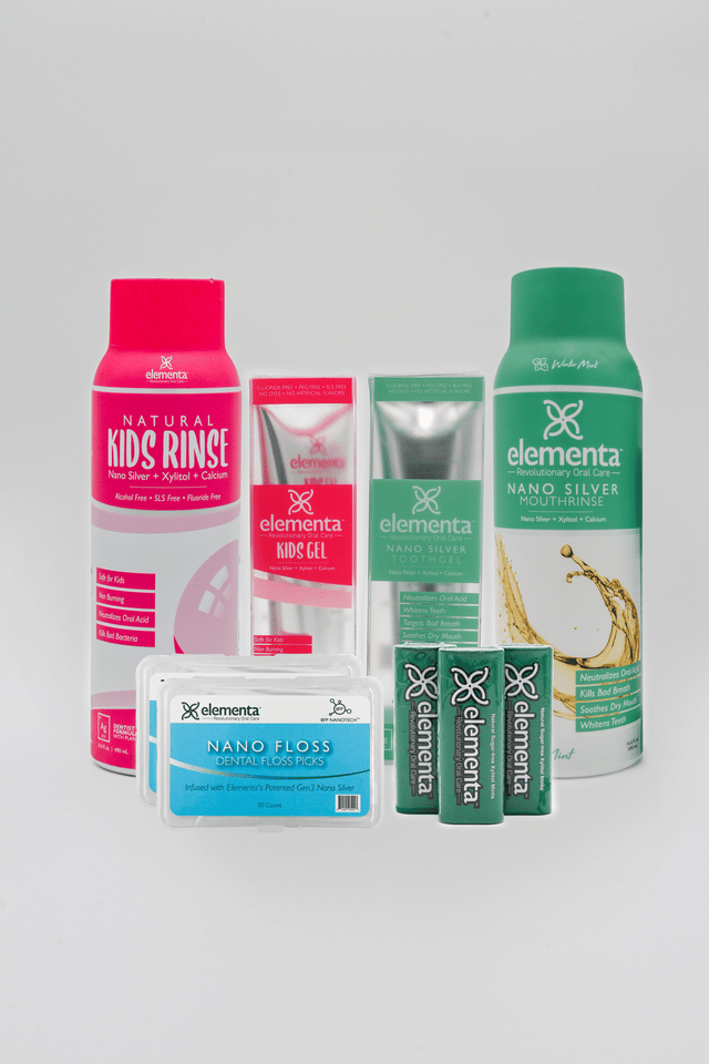 Elementa Family Oral Care Bundle – Nano Silver Rinse, Gel, Floss ...