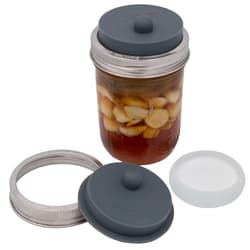 Fermentation Starter Kit for Wide Mouth Mason Jars - Charcoal Gray