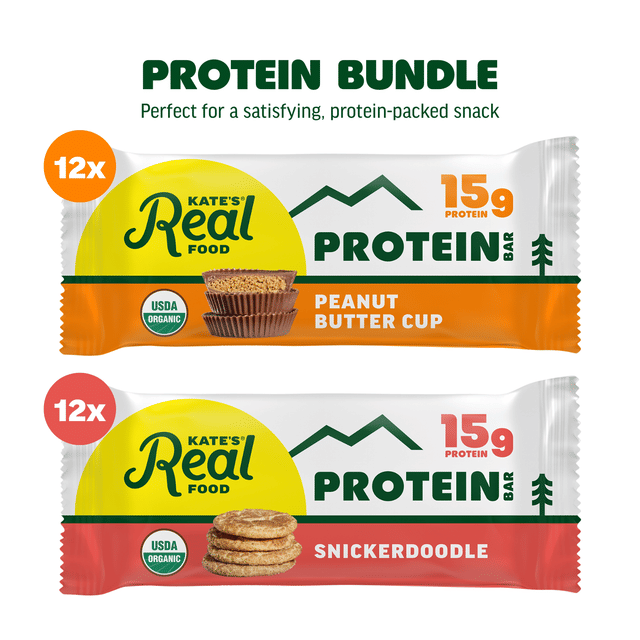 Kate's Real Food Protein Bundle Peanut Butter Cup & Snickerdoodle ...