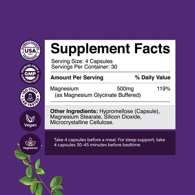 Pure Magnesium Glycinate - for Mood Sleep and Relaxation Support ...