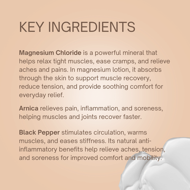 Muscle Ease Organic Lotion with Magnesium - Non-Greasy, Fast Absorbing ...
