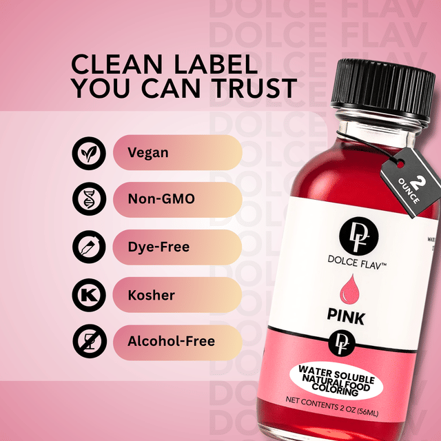 Natural Pink Food Color - Water Soluble - Vibrant Pink Coloring for ...