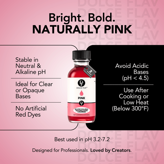 Natural Pink Food Color - Water Soluble - Vibrant Pink Coloring for ...