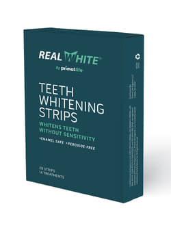 Real White Teeth Whitening Strips, All-Natural, Peroxide-Free, 28 ...