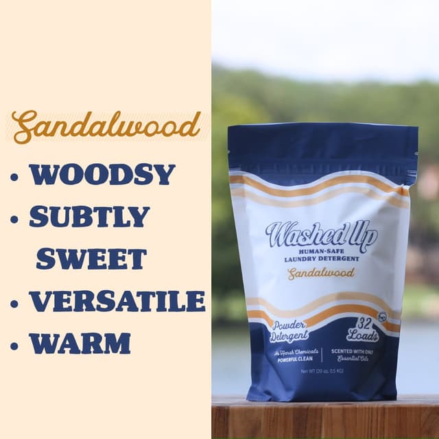 Sandalwood Laundry Powder - Non-Toxic Powdered Laundry Detergent, Plant ...