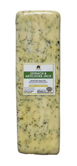 Spinach and Artichoke Jack - 5 lb. – Jack Cheese with Spinach & Artichoke
