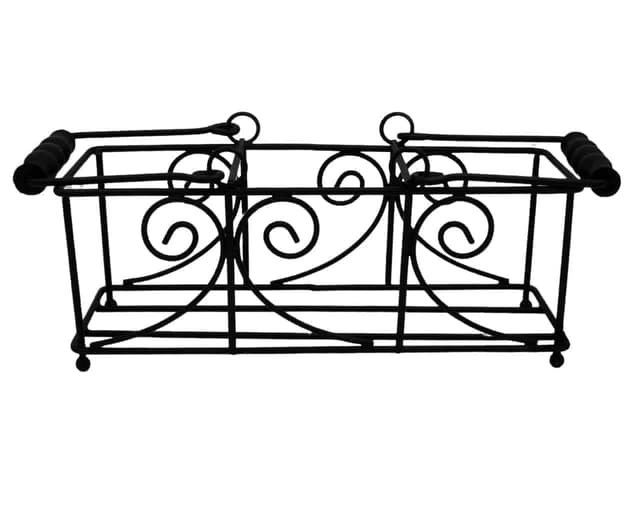 Swirl Black Metal Caddy for 2 Pint Mason Jars - Two Pint Jars