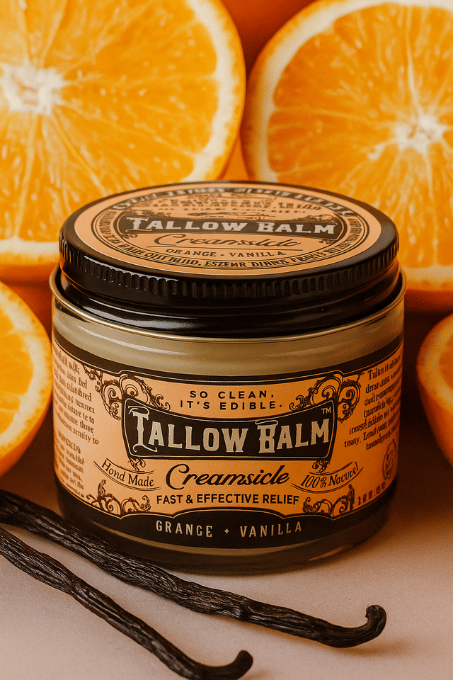 Tallow Balm- Creamsicle Scent - Creamsicle Scent, Organic Grass-Fed ...