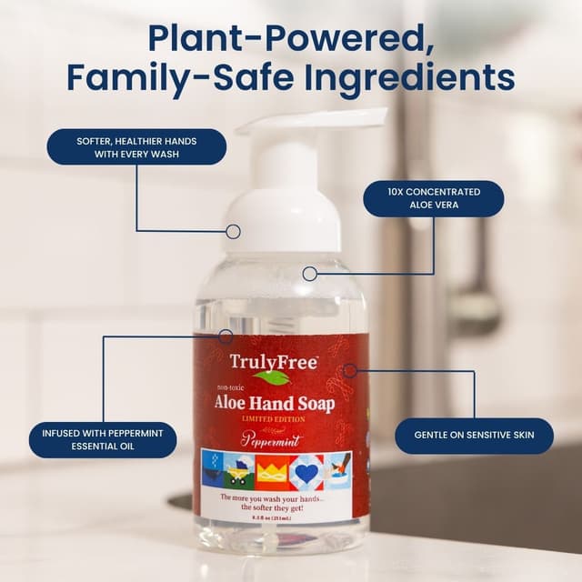 Truly Free - Non-Toxic Limited Edition Aloe Hand Soap - Peppermint - 1 ...