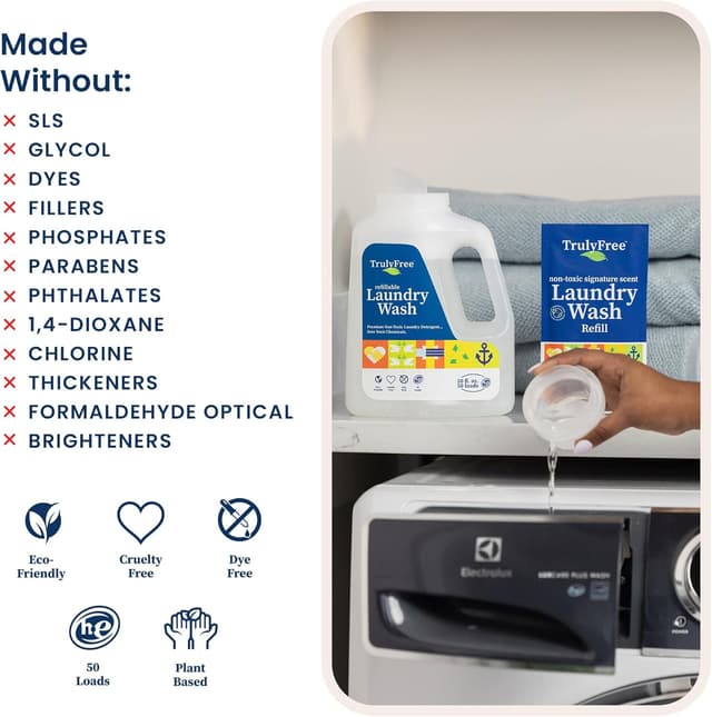 Truly Free Home Laundry Wash Detergent for Sensitive Skin, Gentle ...