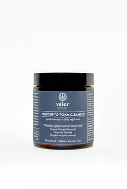Valor Skincare - Powder-to-Foam Cleanser - Water-Free Exfoliating Face ...