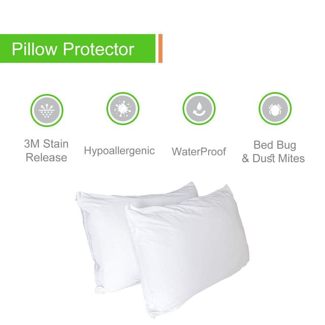 Waterproof Pillow Protector 3M Stain Release And TPU Laminated