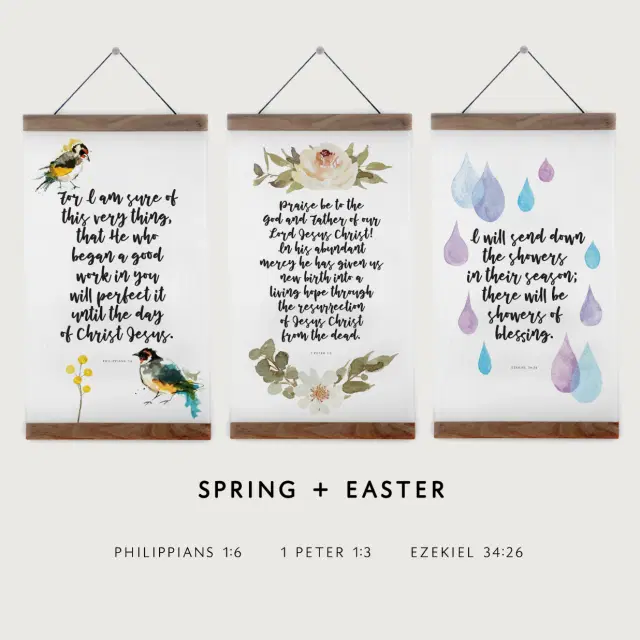 Interchangeable Bible Verse Wall Art - 12 Monthly Scripture Prints with ...