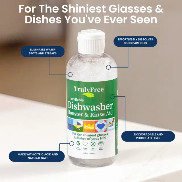Truly Free Home's Dishwasher Booster & Rinse Aid - Refillable Bottle ...